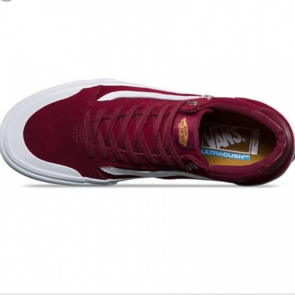 Vans | Shoes | Vans Style 12 Mid Pro Burgundy Sneaker Shoes New | Poshmark